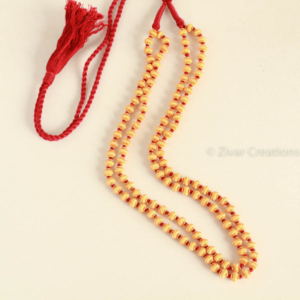 Double line Jomale (maroon thread) Coorg Wedding Necklace – Zivar Creations